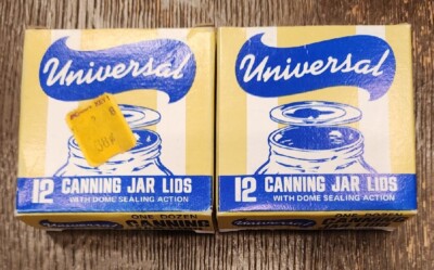 2 Dozen Universal Mason Canning Jar Lids With Dome Sealing Action Vtg ...