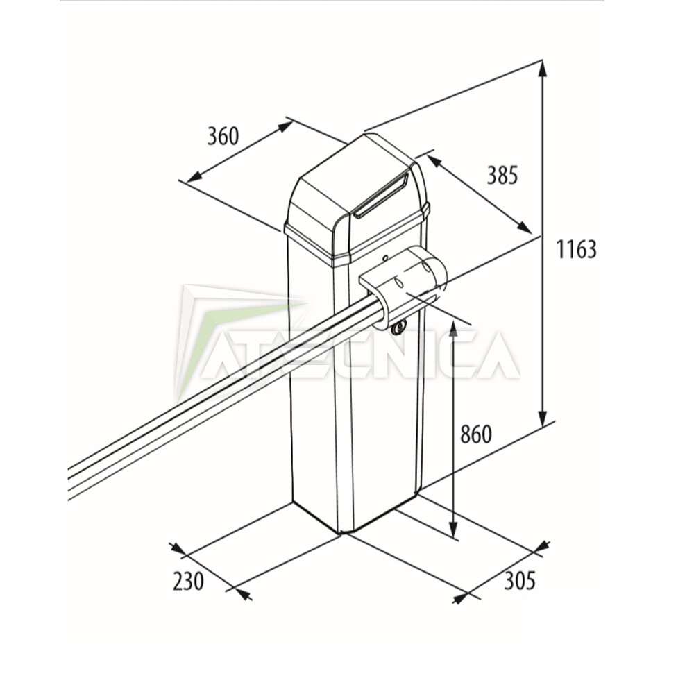 Kit de base pour barrière automatique 24V FAAC B614 104614 avec 2-3-4-5 ...