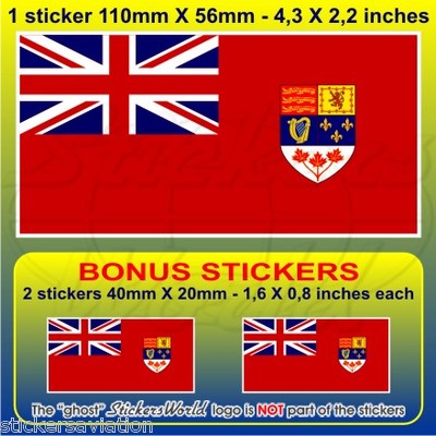CANADA Canadian Red Ensign Flag 110mm Vinyl Bumper Sticker, Decal x1+2 ...