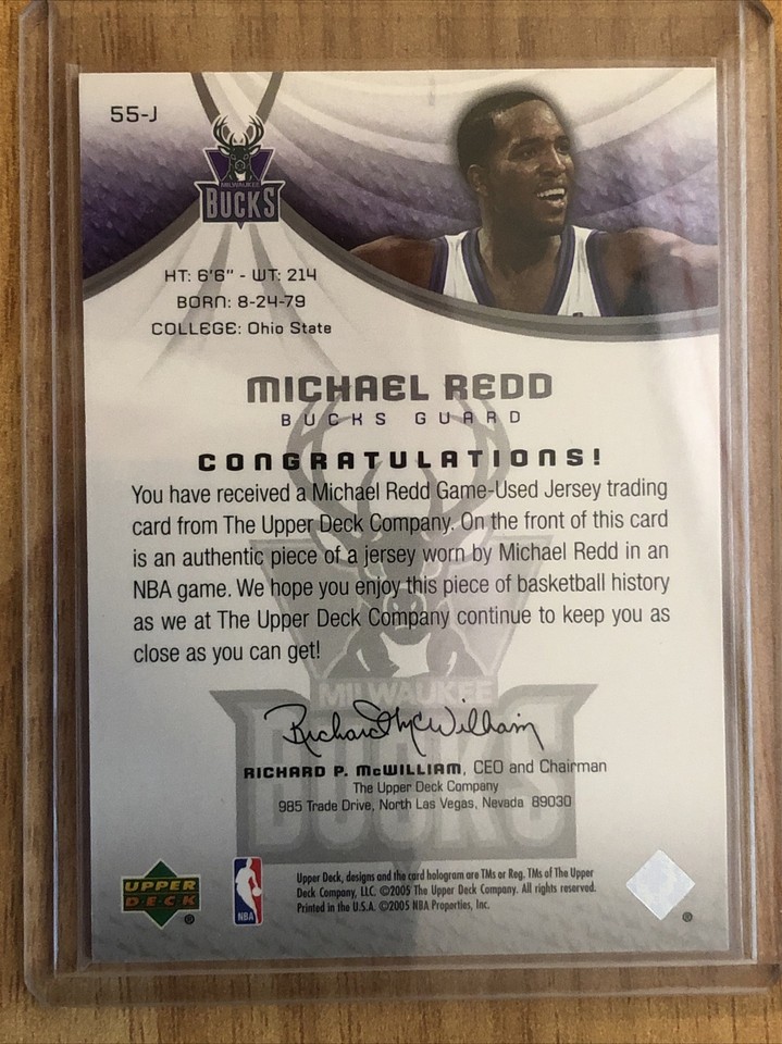2005-06 SP Game Used Edition Authentic Fabrics Gold 28/100 Michael Redd ...