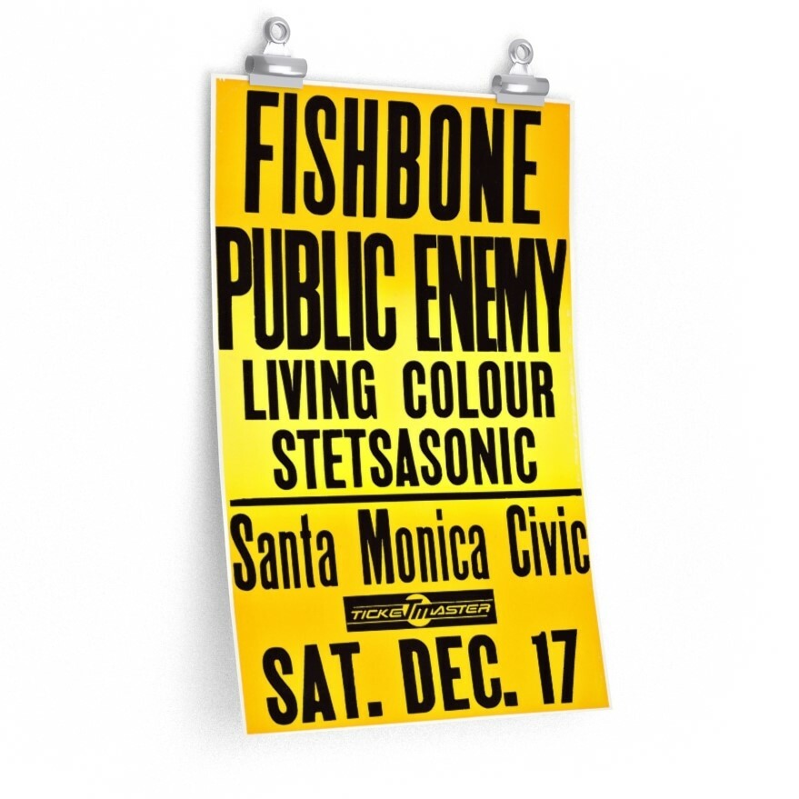 FISHBONE and PUBLIC ENEMY vintage concert poster reproduction 12x18 | eBay