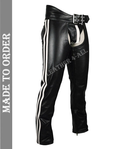 Men's Real Leather Chaps With JStrap 3 Colors Option Bikers/BLUF ...