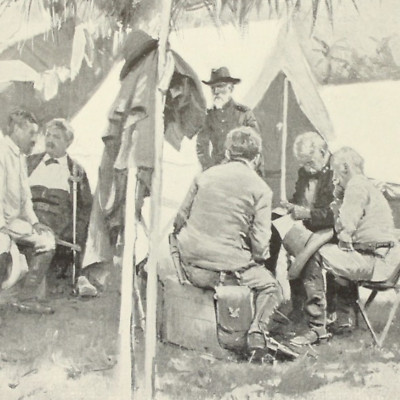 CUBA SANTIAGO WAR COUNCIL SHAFTER SPANISH AMERICAN WAR MILITARY ART ...