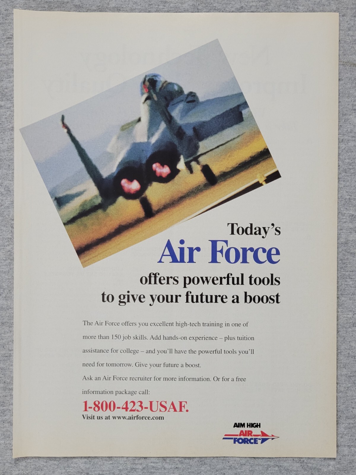 1999 Magazine Advertisement Page Air Force USAF US Military Vintage ...