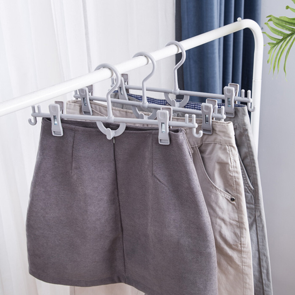 Pants Skirt Jeans Hanger Drying Rack Clips Home Wardrobe Space Saving ...