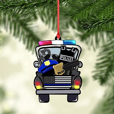 Police Officer Christmas Ornament, Police Car Ornament, Policeman ...