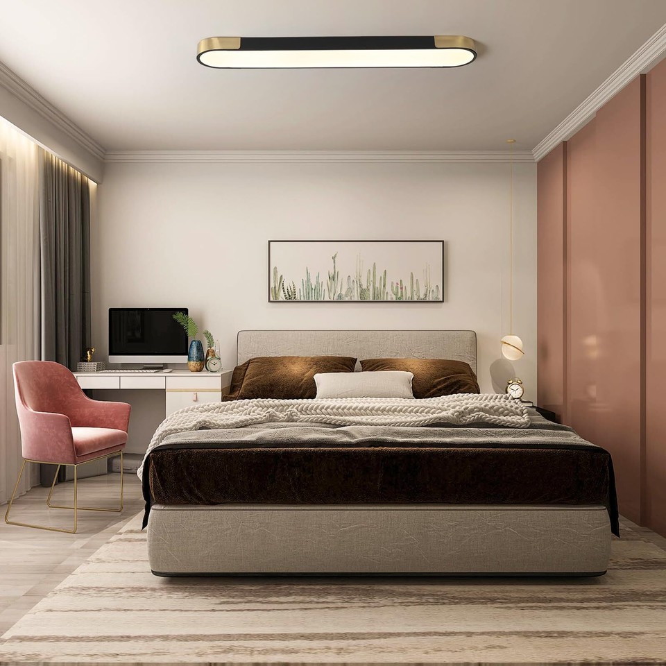 100cm Dimmable Modern LED Ceiling Light Fixture for Bedroom Kitchen ...