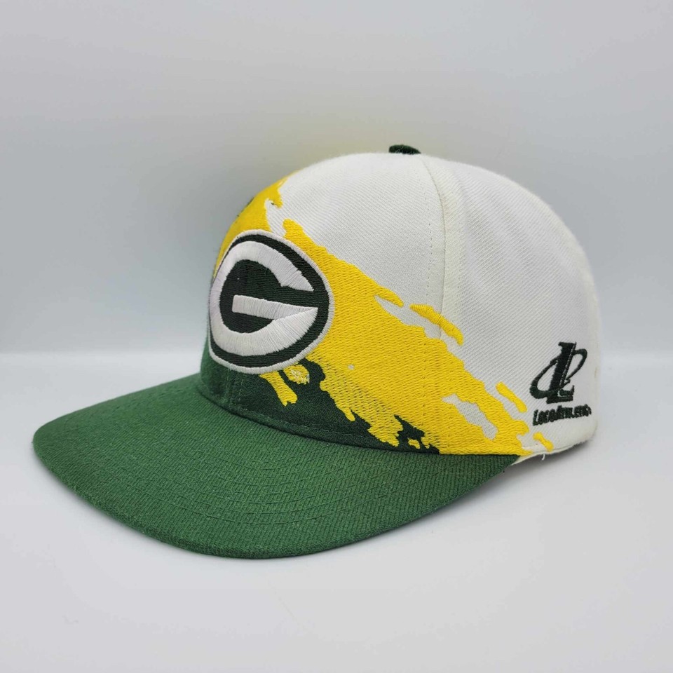 Green Bay Packers Vintage 90s Logo Athletic Splash Snapback Hat - NFL ...