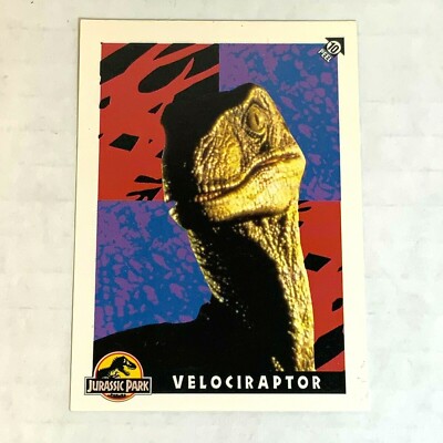 #10 Velociraptor - STICKER Jurassic Park TOPPS Movie Trading Cards 1993 ...