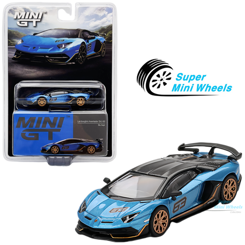 Mini GT 1:64 Lamborghini Aventador SVJ 63 Blu Aegir #784 | eBay