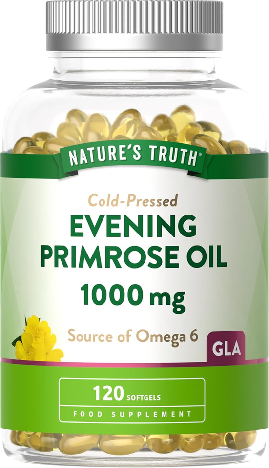 Evening Primrose Oil 1000Mg | 120 Softgel Capsules | High Strength ...