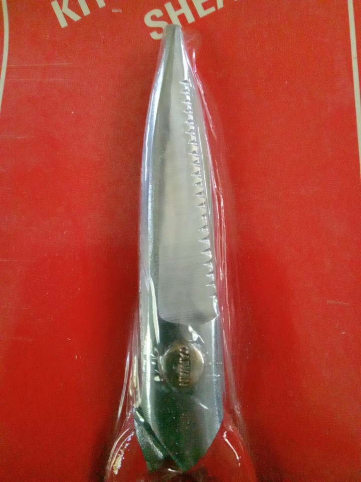 Vintage Kitchen Scissors Shears Red Handled Metal Multipurpose 8" New ...