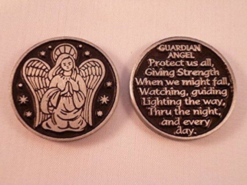 Guardian Angel Pocket Token Keepsake Coin Medal SOLID Protection Charm ...