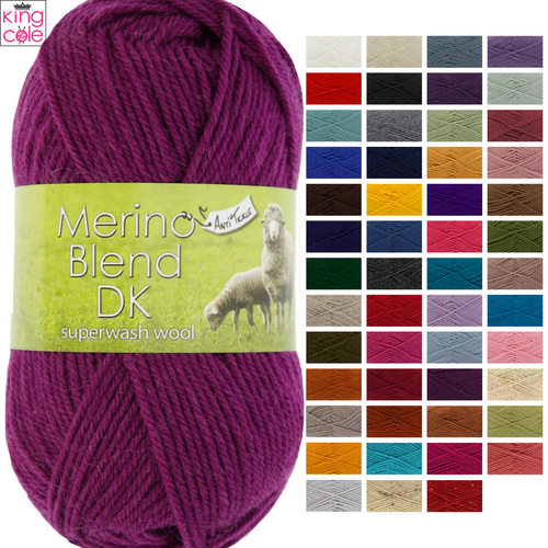King Cole Merino Blend DK 50g Knitting Yarn Crochet 100% Merino Wool ...