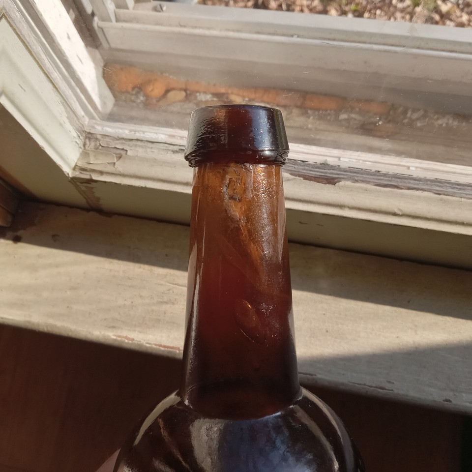 IRON PONTIL DR.GREEN'S POLEISH BITTERS SCARCE 1850s AMBER CYLINDER ...