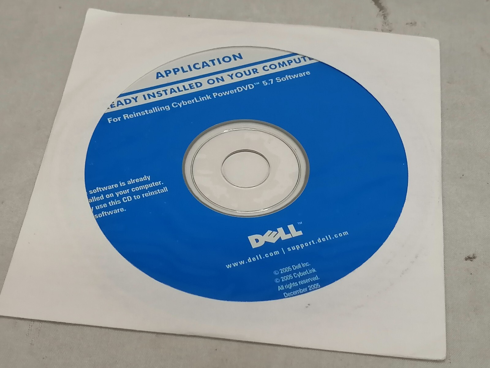 Dell CyberLink PowerDVD 5.7 Reinstallation Software Disc P/N: TH581 | eBay