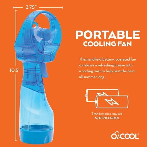 Deluxe Handheld Battery Powered Water Misting Fan (Light Blue) | eBay
