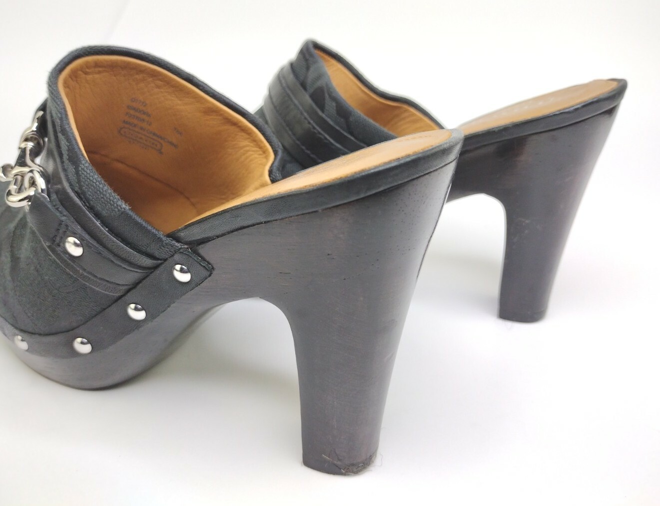 Coach Women's Isadora Leather Signature Heels Clogs /… - Gem