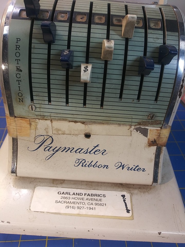 Vintage Paymaster 8000 Ribbon Writer Check Maker Stamp Embosser with ...