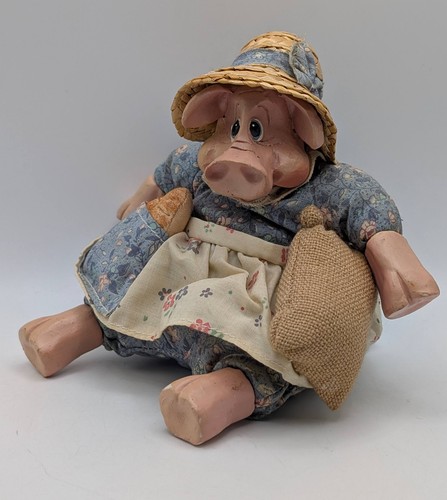 Russ Berrie Country Folks Mrs. Hogmore Doll Figurine Female Girl Pig ...