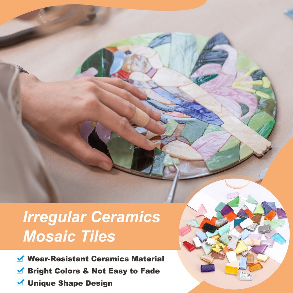 Irregular Glass Mosaic Tiles, 500g/1.1LB Stained Glass Sheets, Gold ...
