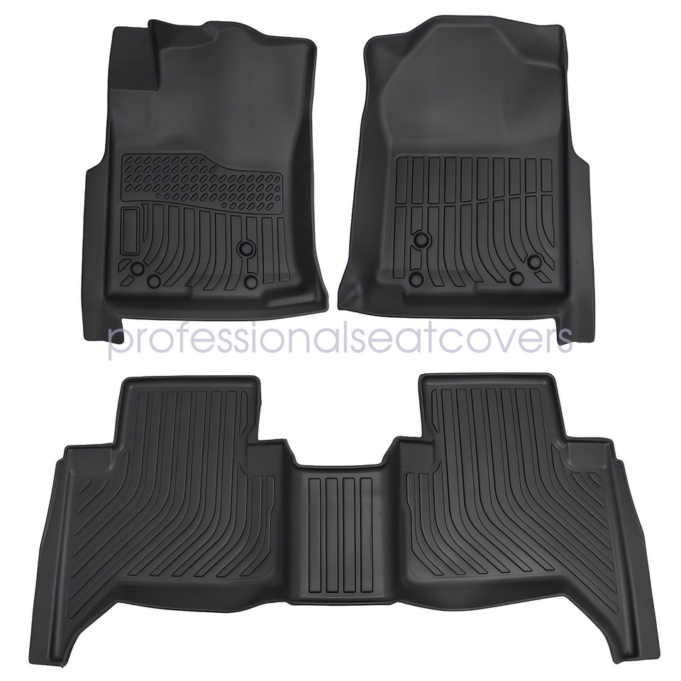 For 2005-2015 Toyota Tacoma Crew Cab TPE 3D Front & 2nd Row Floor Mats ...