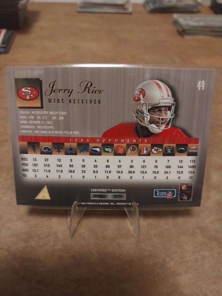 Jerry Rice 1995 Select Certified #49 San Francisco 49ers | eBay