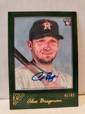 Alex Bregman 2017 Topps Gallery #42 Green Parallel Auto /99 Rookie Card ...