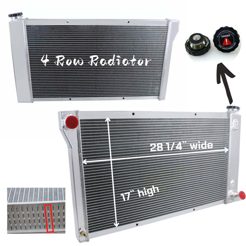 For 67-72 71 Chevy C K C10 C20 C30 Pickup Truck Suburban 4-Row Aluminum ...
