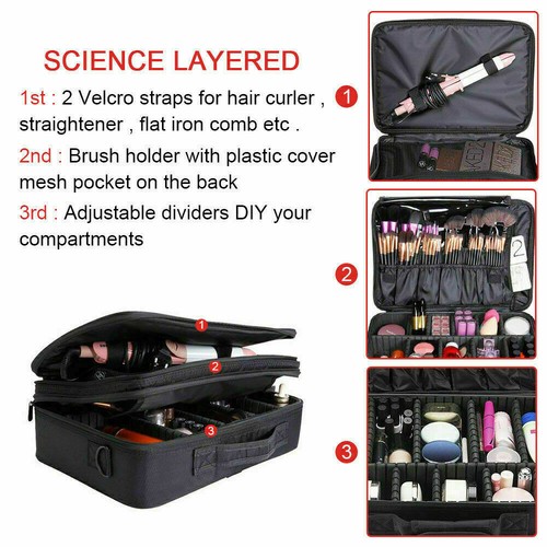 Extra Large Vanity Case Beauty Box Make up Jewelry Cosmetic Nail ...