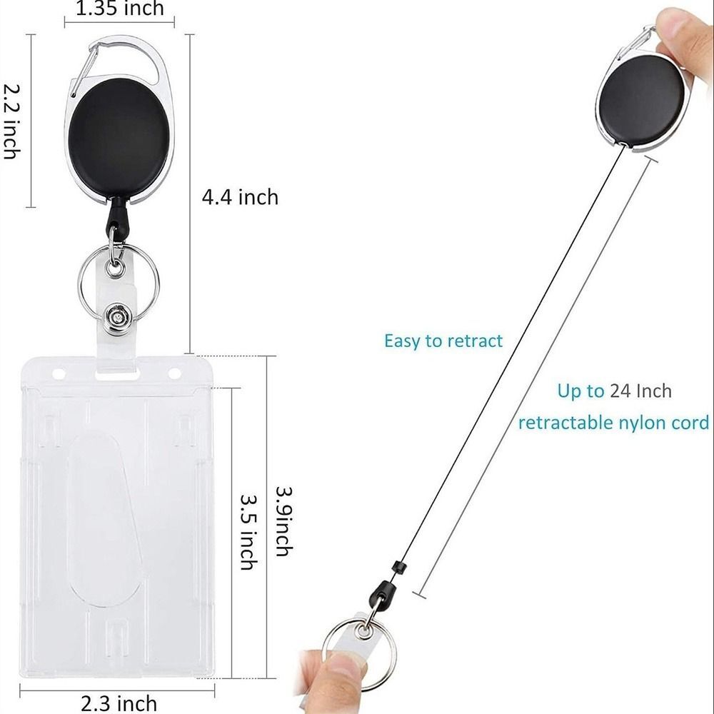 2pcs Adjustable ID Badge Holder Transparent ID Card Armband Office | eBay