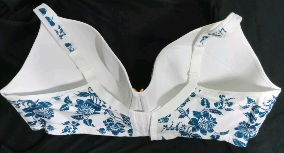 Cacique Bra 50 G NWOT Blue & White Flowers | eBay
