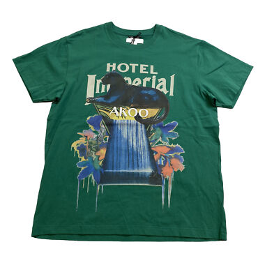 Men’s 100% Authentic Akoo T-shirt Size Large green hotel imperial ...