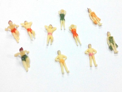 HO Scale Painted Swimming Figures 1:100 Model Train Layout Beach Scene ...