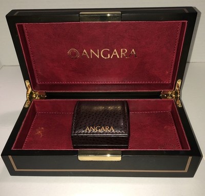 Angara Jewelry Box Dark Brown & Gold Accents With Lighted Presentation ...