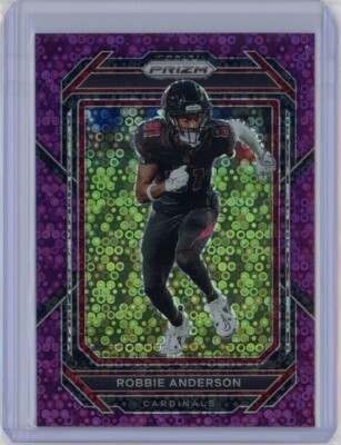 ROBBIE ANDERSON 2022 Panini Prizm No Huddle PURPLE Disco #42 Cardinals ...