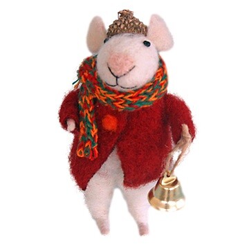 Originals Felt Mouse With Bell and Acorn Hat Novelty Christmas Tree ...