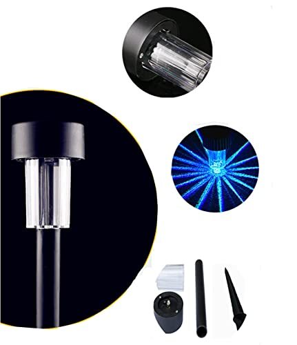 12PCS Blue LED Outdoor Plastics Garden Solar Powered Landscape Light ...