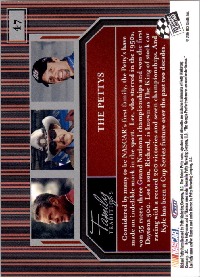 2005 Press Pass Legends #47 L.Petty R.Petty K.Petty FT Card | eBay
