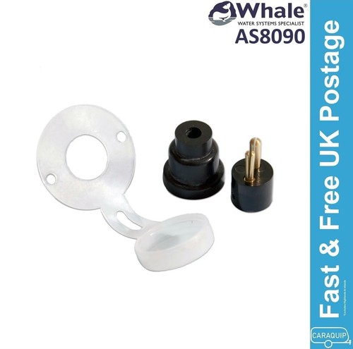 WHALE Superfill 80 12v 2 Pin Plug & Socket & Gasket Pump Power Supply ...