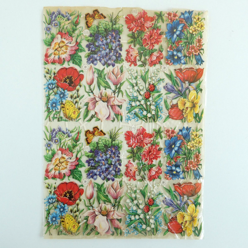 PZB Germany Diecut Sheet Daffodil Poppy Flowers Floral Paper Craft 1398 ...
