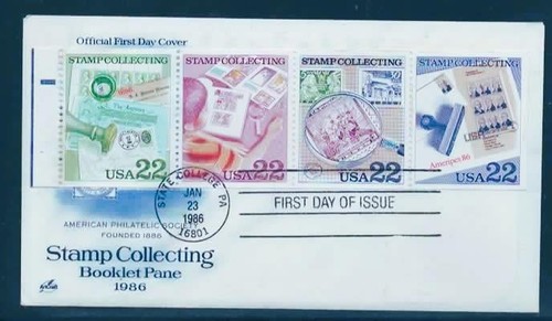 1¢ WONDER'S ~ STAMP COLLECTION STRIP4 BOOKLET PANE FDC 1986 ~ Y28 | eBay