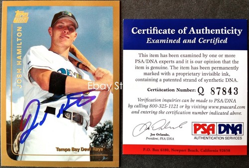 1999 Topps Traded RC #T66 JOSH HAMILTON '01 Signed Auto PSA/DNA COA ...