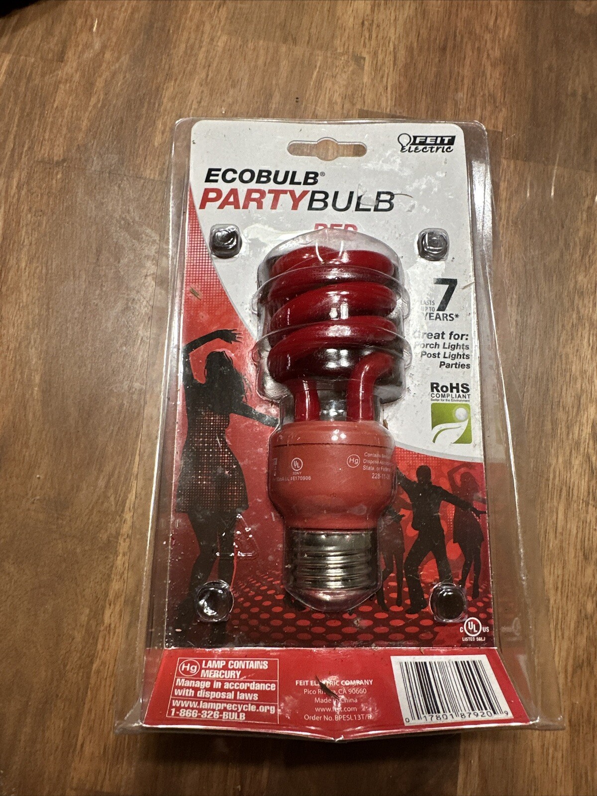 NEW ~ Ecobulb Party Bulb - Red CFL Bulb, Standard Base 13 W (60 W ...