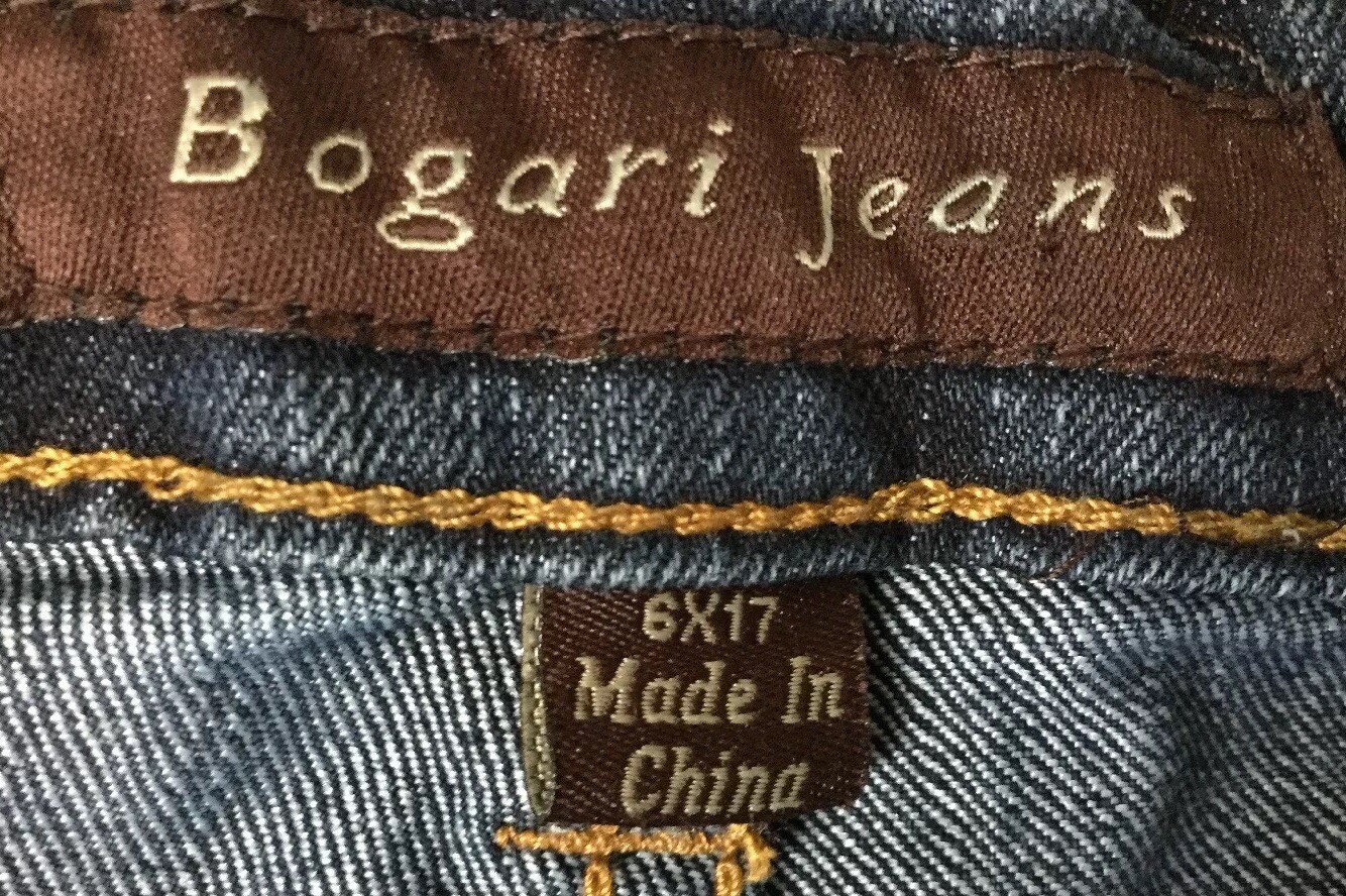 BOGARI Womens Blue Denim Jeans Stretch Embroidered Cropped Size 6X17 ...