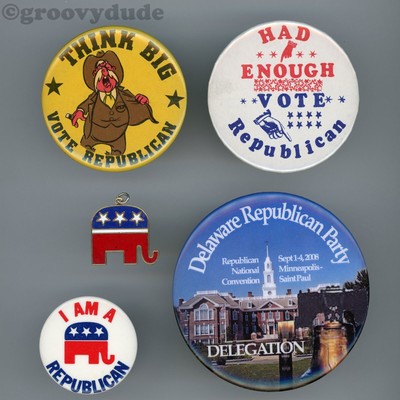 5 Vote Republican Delaware 2008 GOP Delegation Pin Pinback Button ...