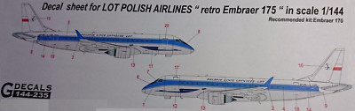 Embraer 175 LOT Retro Gio Decals 144-235 1/144 | eBay