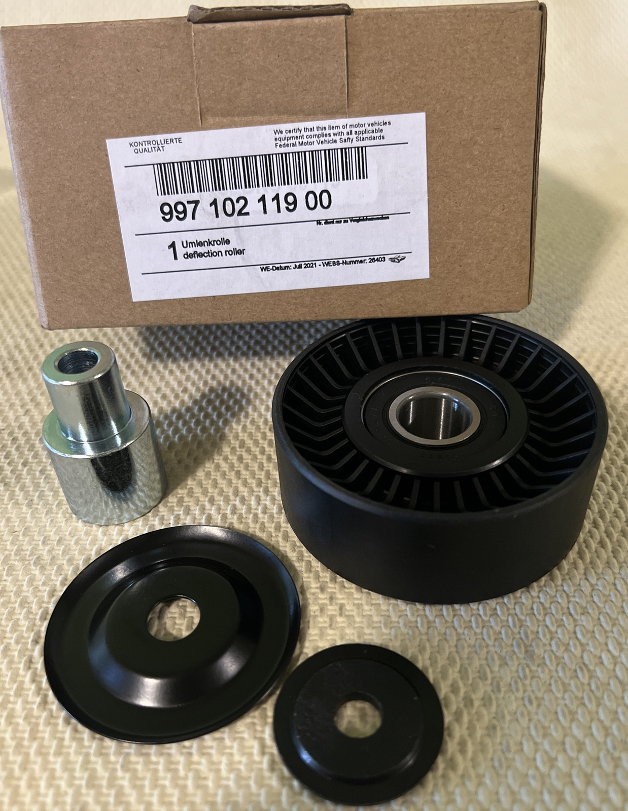 NEW PORSCHE BOXSTER 987 DRIVE BELT IDLER PULLEY LOWER 99710211900 OEM ...