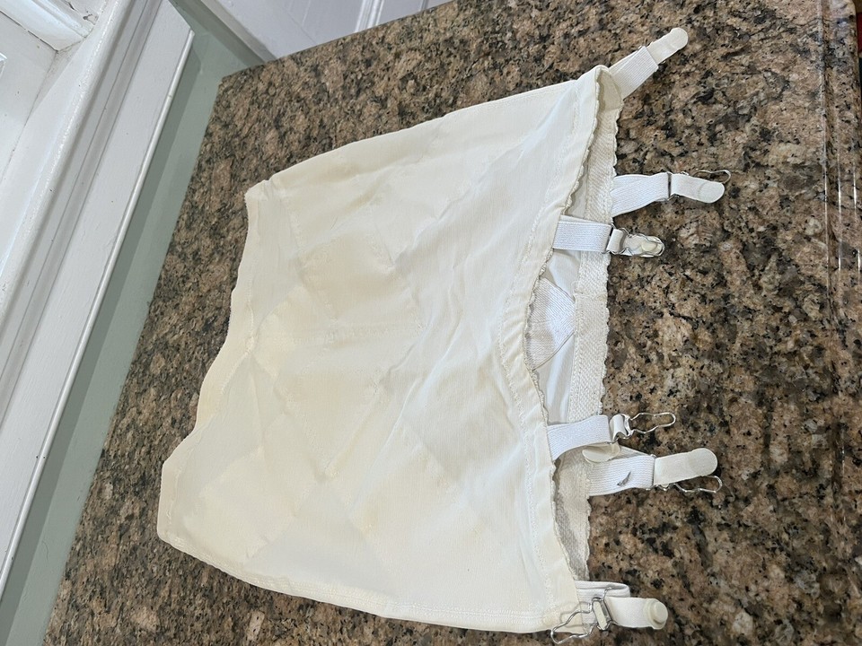 Vtg 60’s RAGO Satin Panels Girdle Sz XXL Open Bottom 6 Metal Garters ...