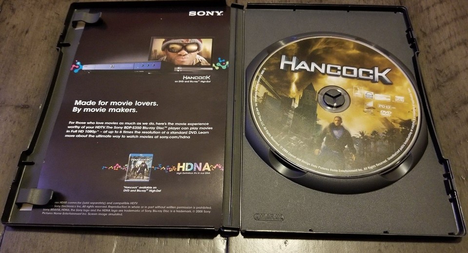 * Hancock (DVD, 2008, Rated Single Disc Version) Theatrical Edition ...